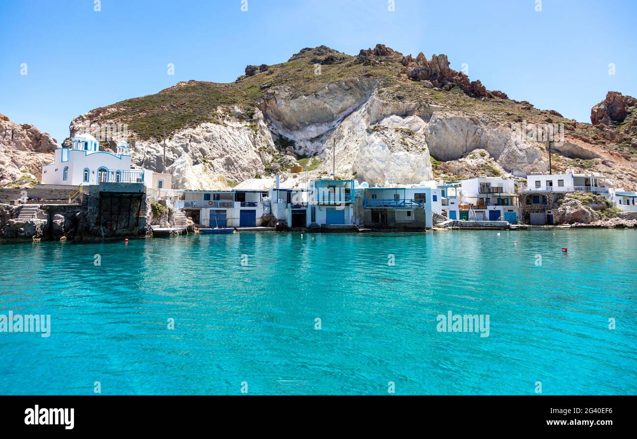 Milos island, Cyclades Greece. Firoporamos or Fyropotamos fishing ...