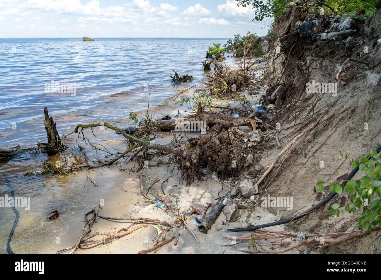 Environmental problem caused by human activity. Trash tourism ...