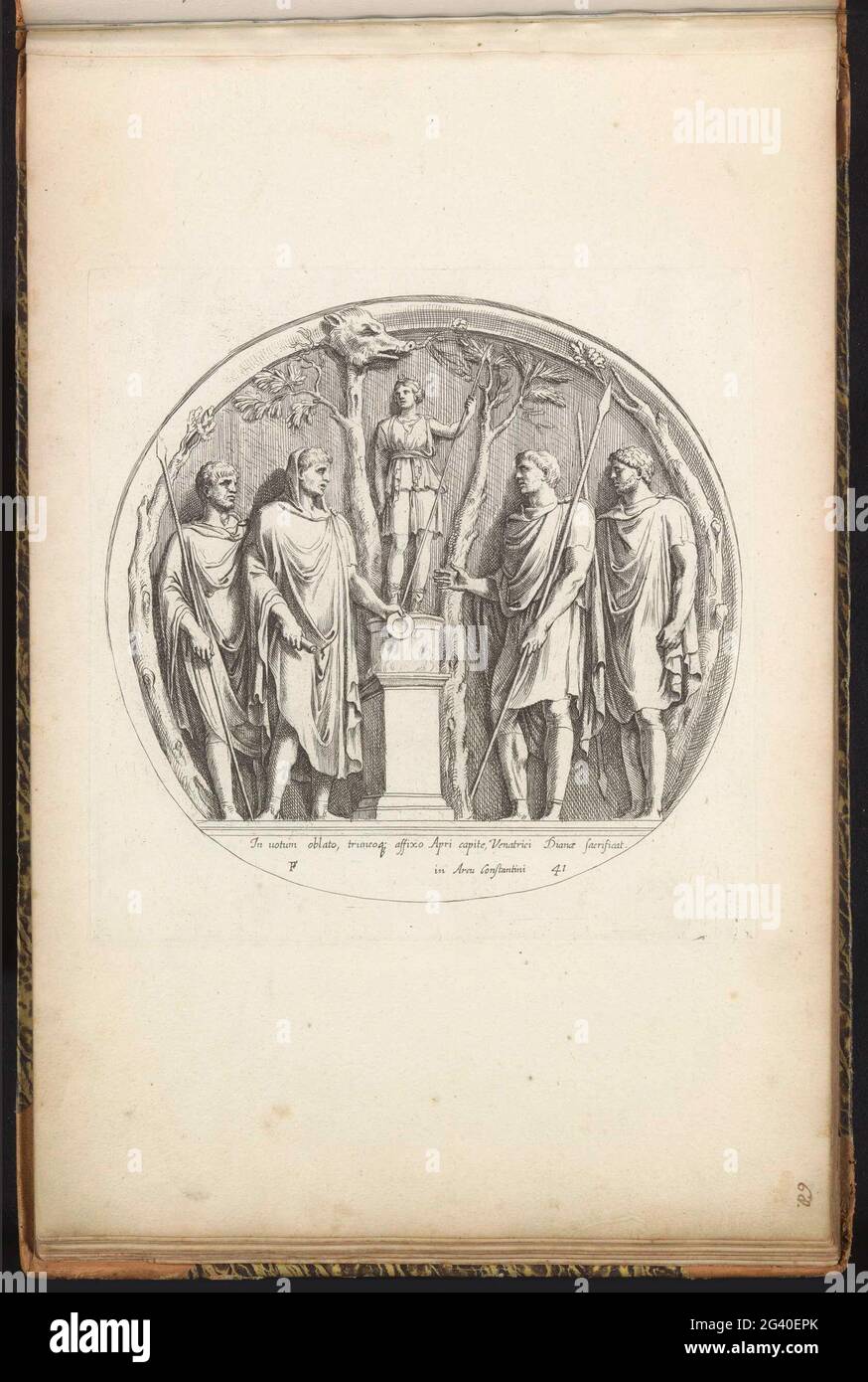 Relief with a Roman emperor that brings a sacrifice to Silvanus; Roman ...