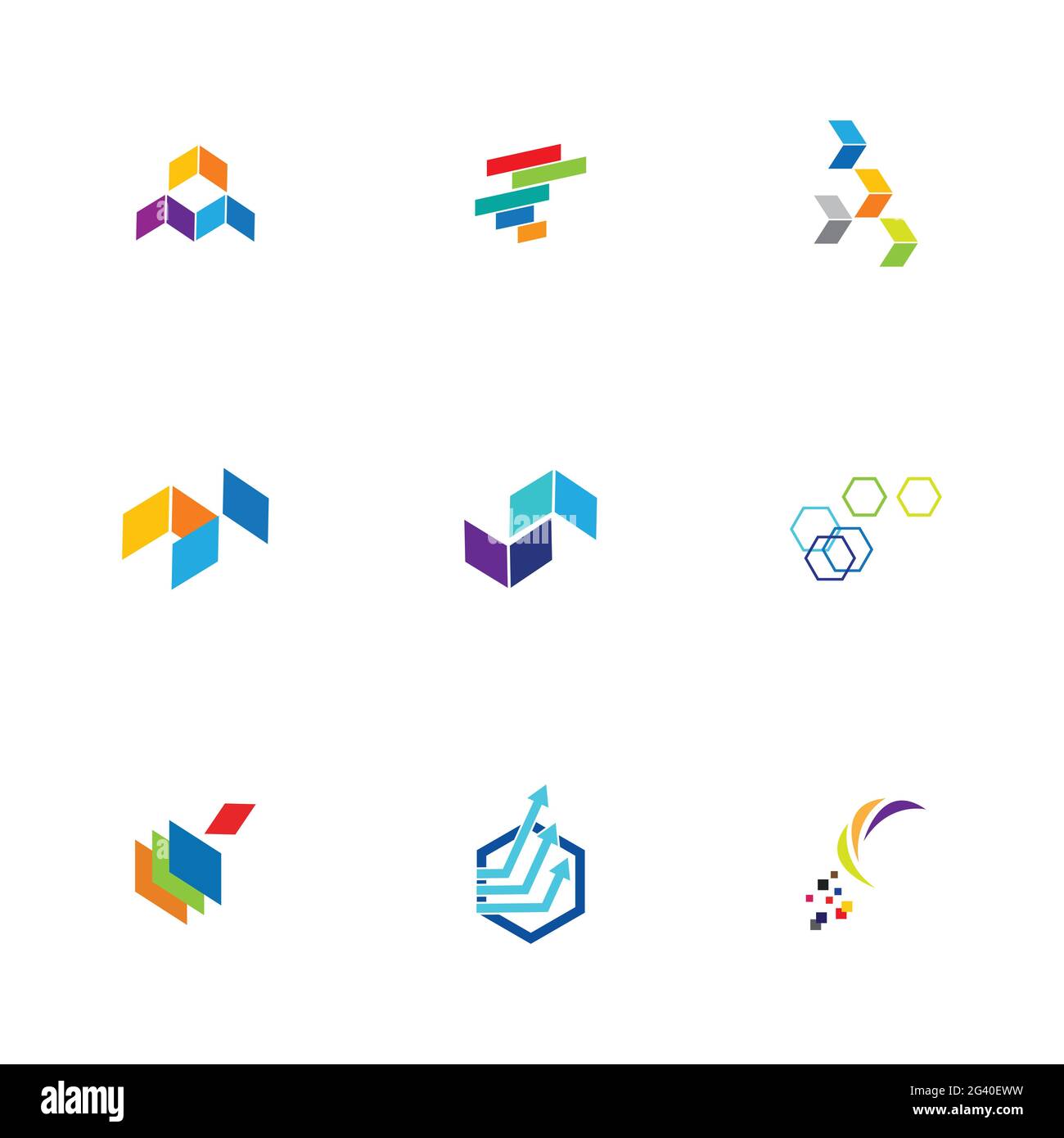 Finance technologi logo set illustration design template Stock Vector ...