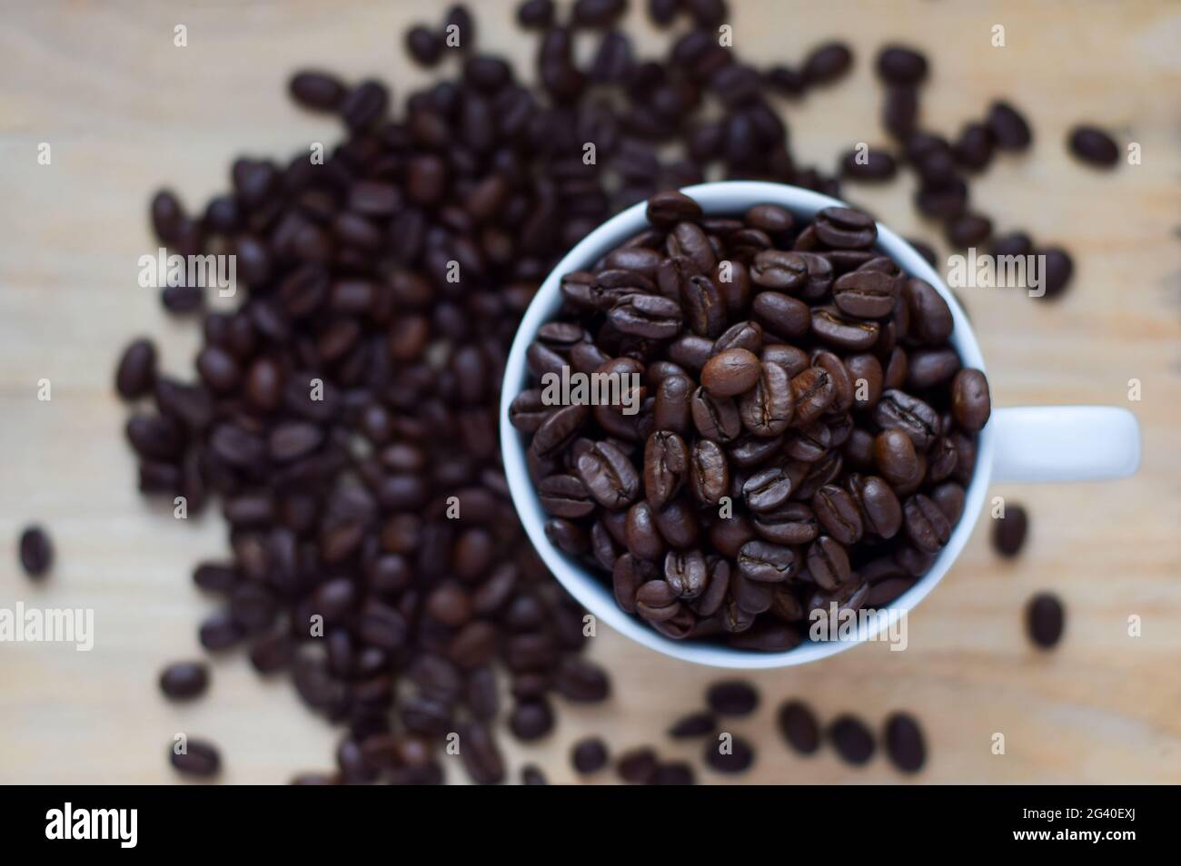 many coffee beans in the glass Stock Photo - Alamy