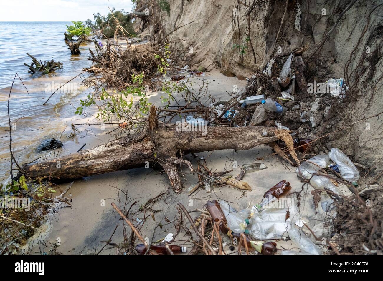 Environmental problem caused by human activity. Trash tourism ...