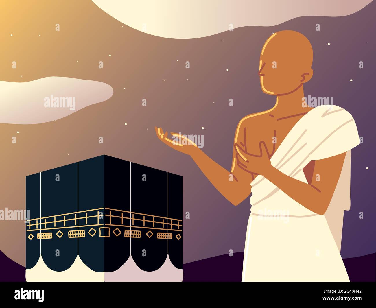 muslim man praying in the mecca Stock Vector Image & Art - Alamy