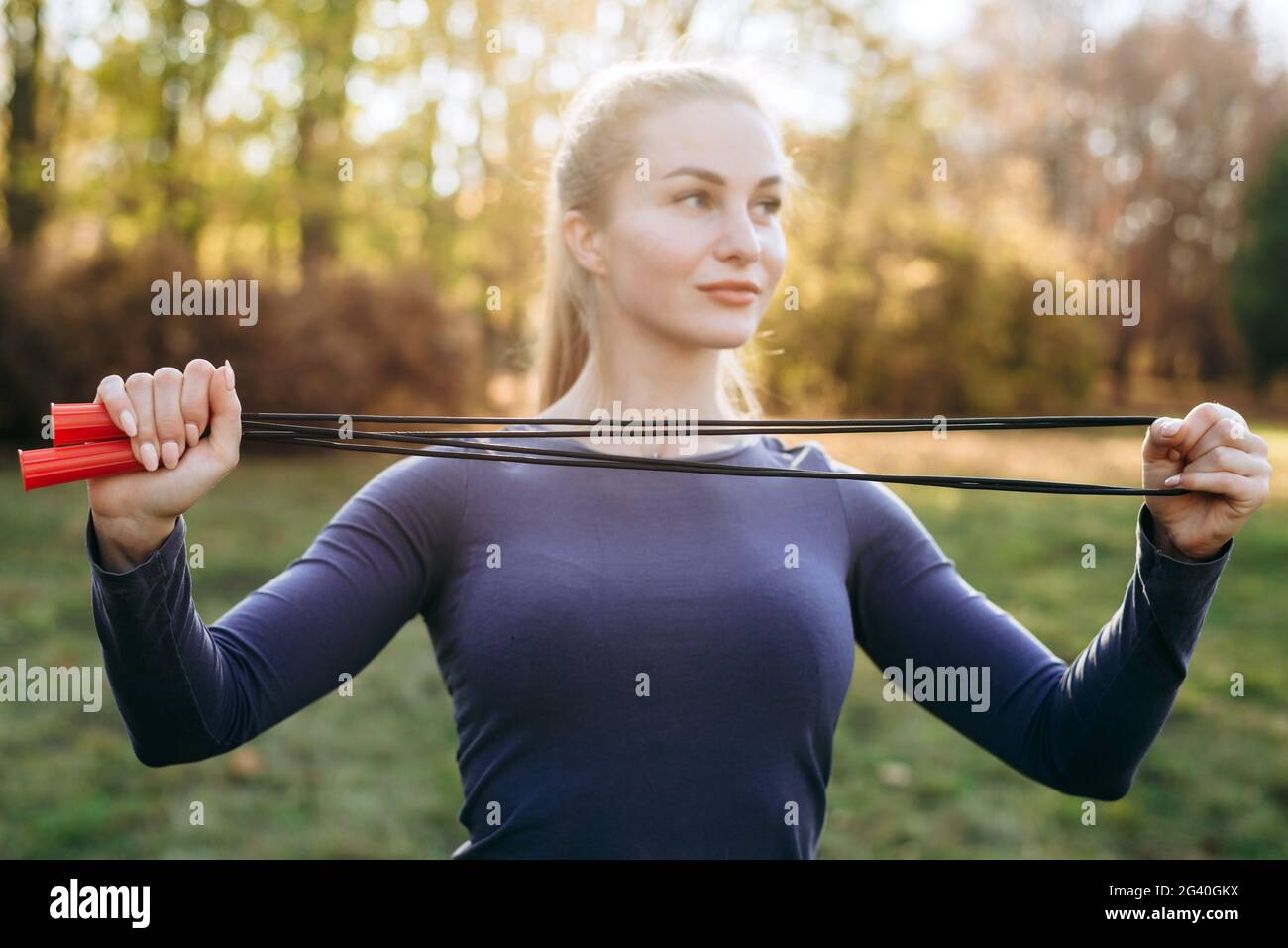 Health slim girl holding hi-res stock photography and images - Alamy