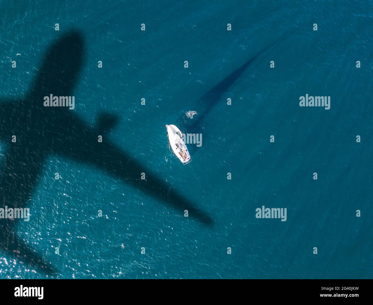 abstract shadow of airplane flying in the sky, travel vacation concept ...