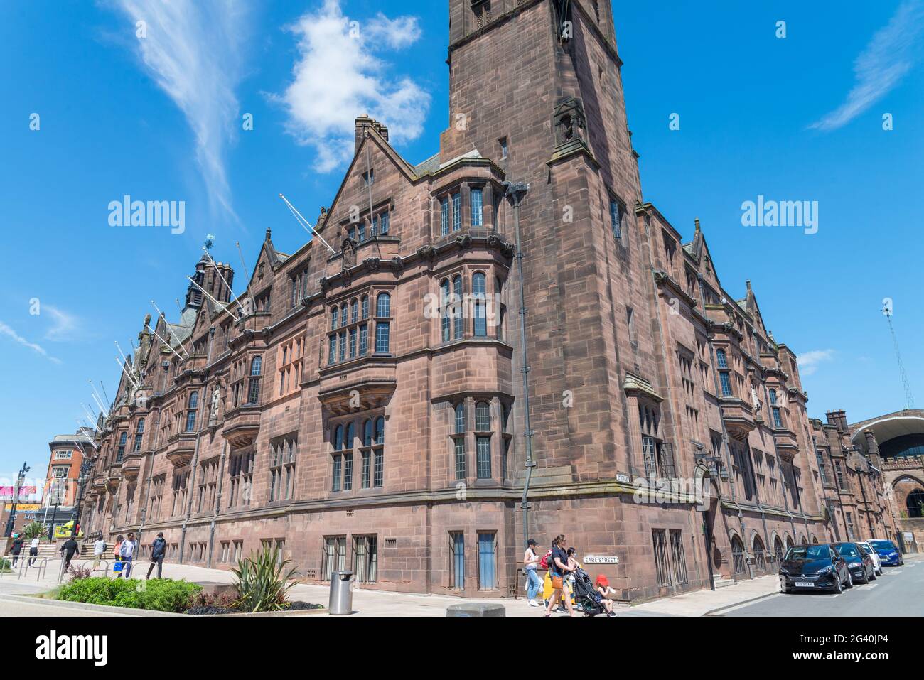 Coventry City Council House is built from red sandstone in early Tudor ...