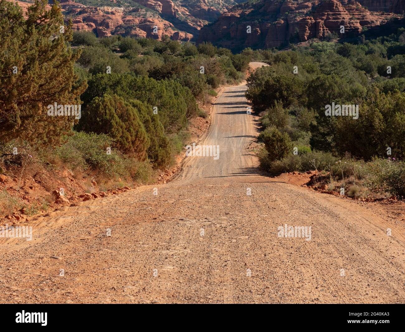 Dirt Road Leading to Rugged Red Rock Mountains in Central Arizona Stock ...