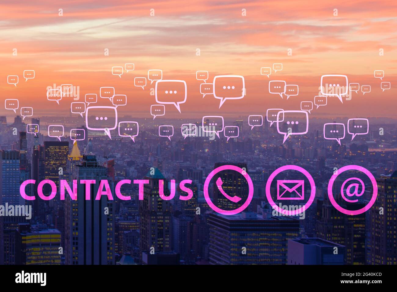 Communication concept with key contact means Stock Photo - Alamy