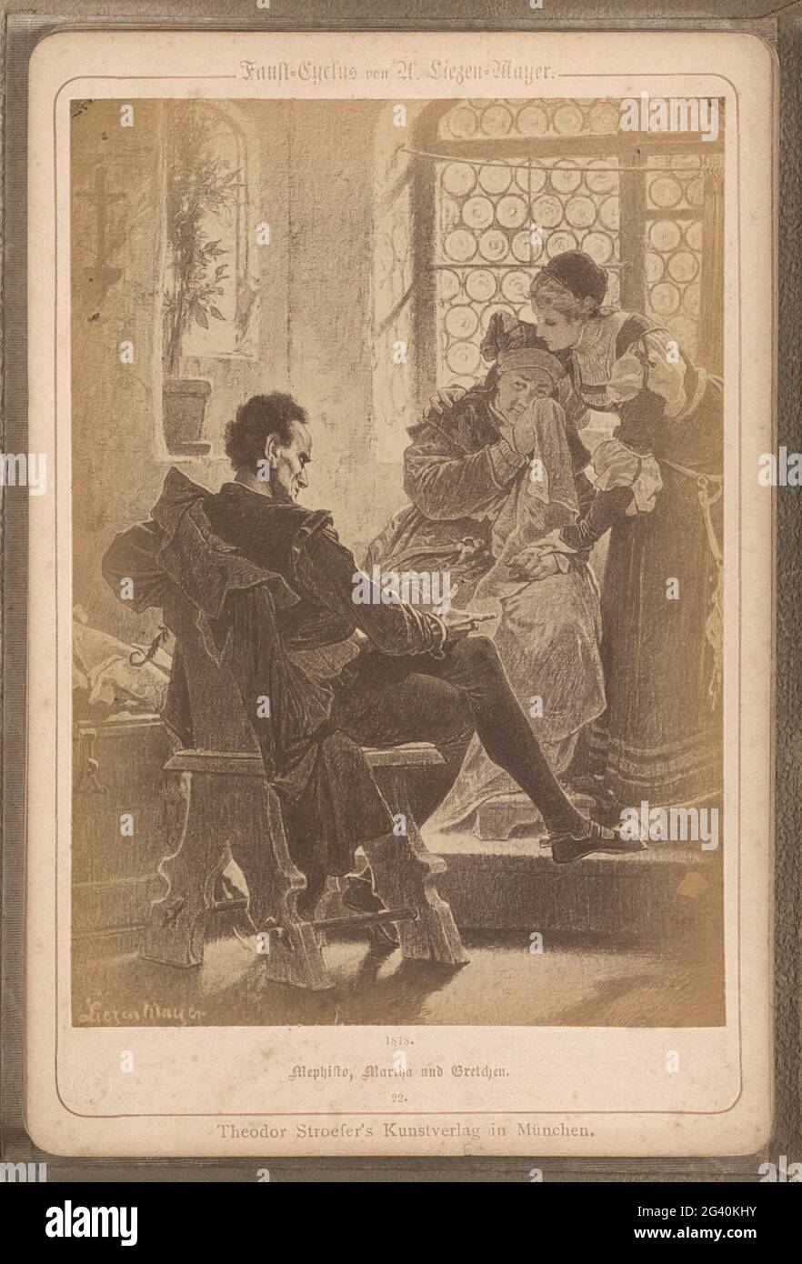 Photo production of (presumably) a drawing entitled 'Mephisto, Martha ...