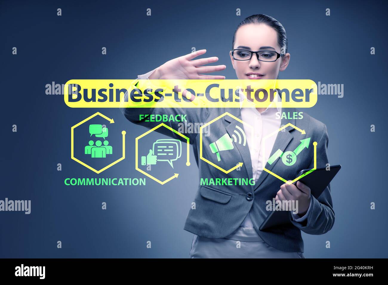 Business to customer concept with business people Stock Photo - Alamy