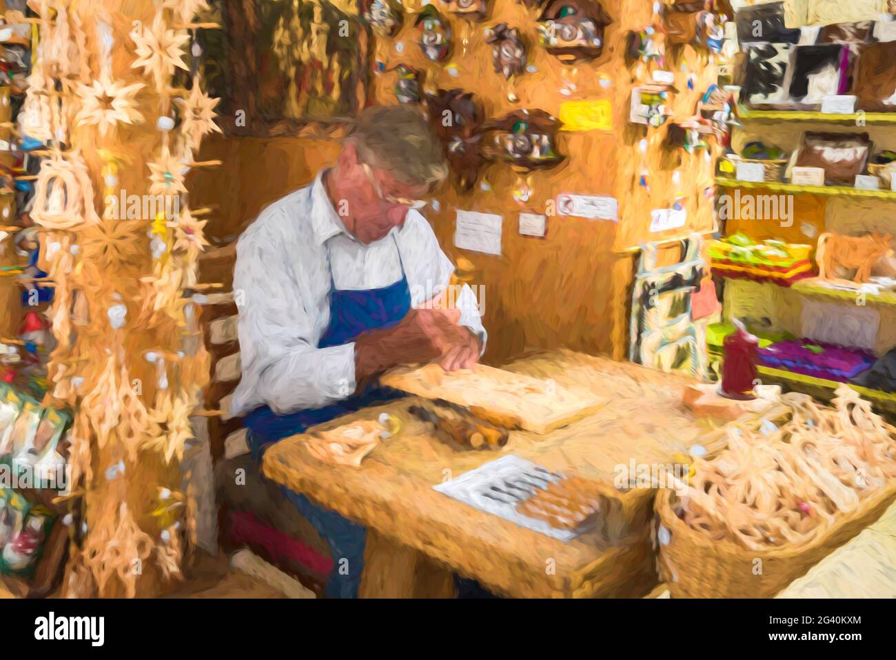 Bavarian Artisan at work making handicrafts Stock Photo - Alamy