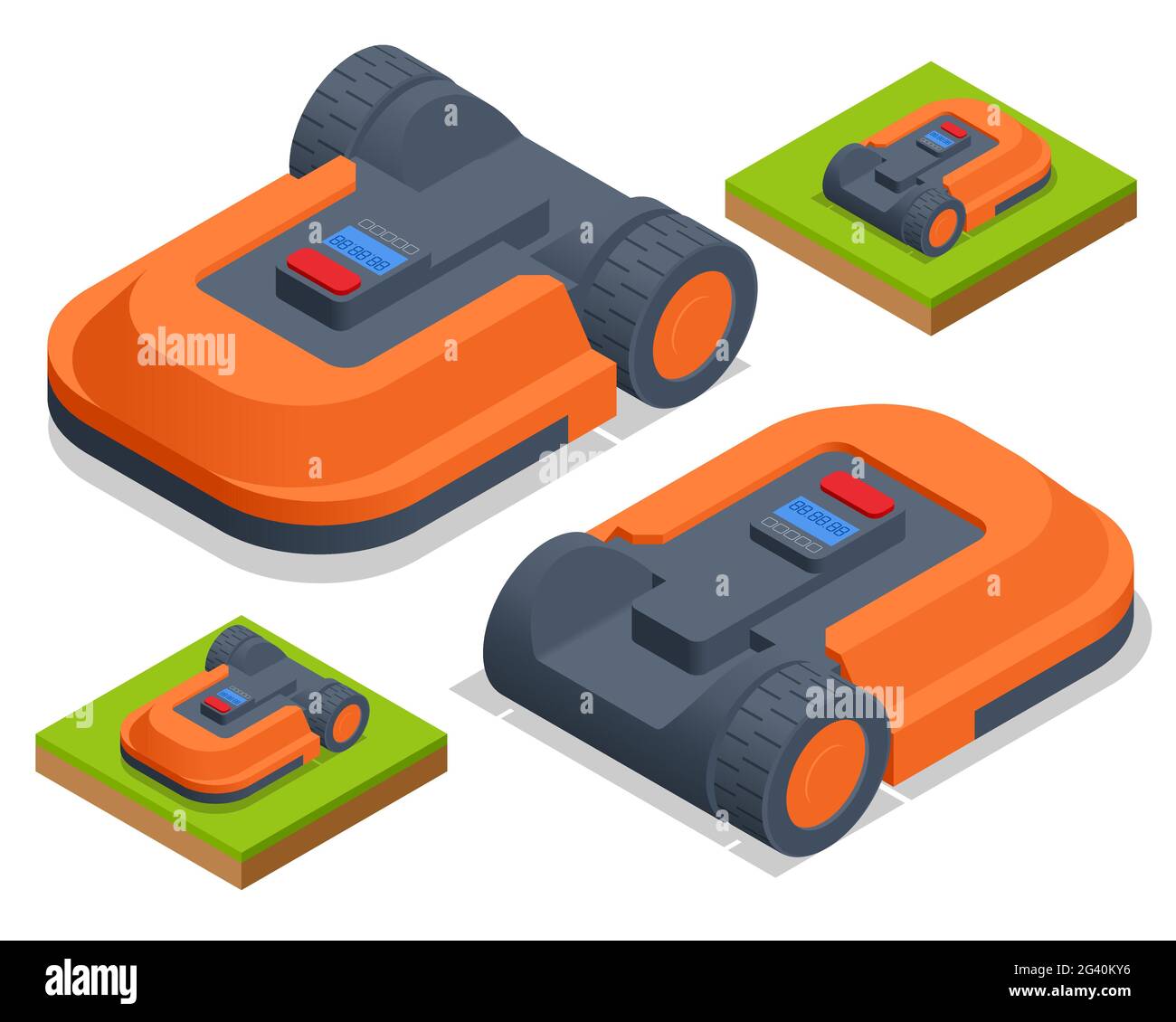 Automatic orange robotic lawn hi-res stock photography and images - Alamy
