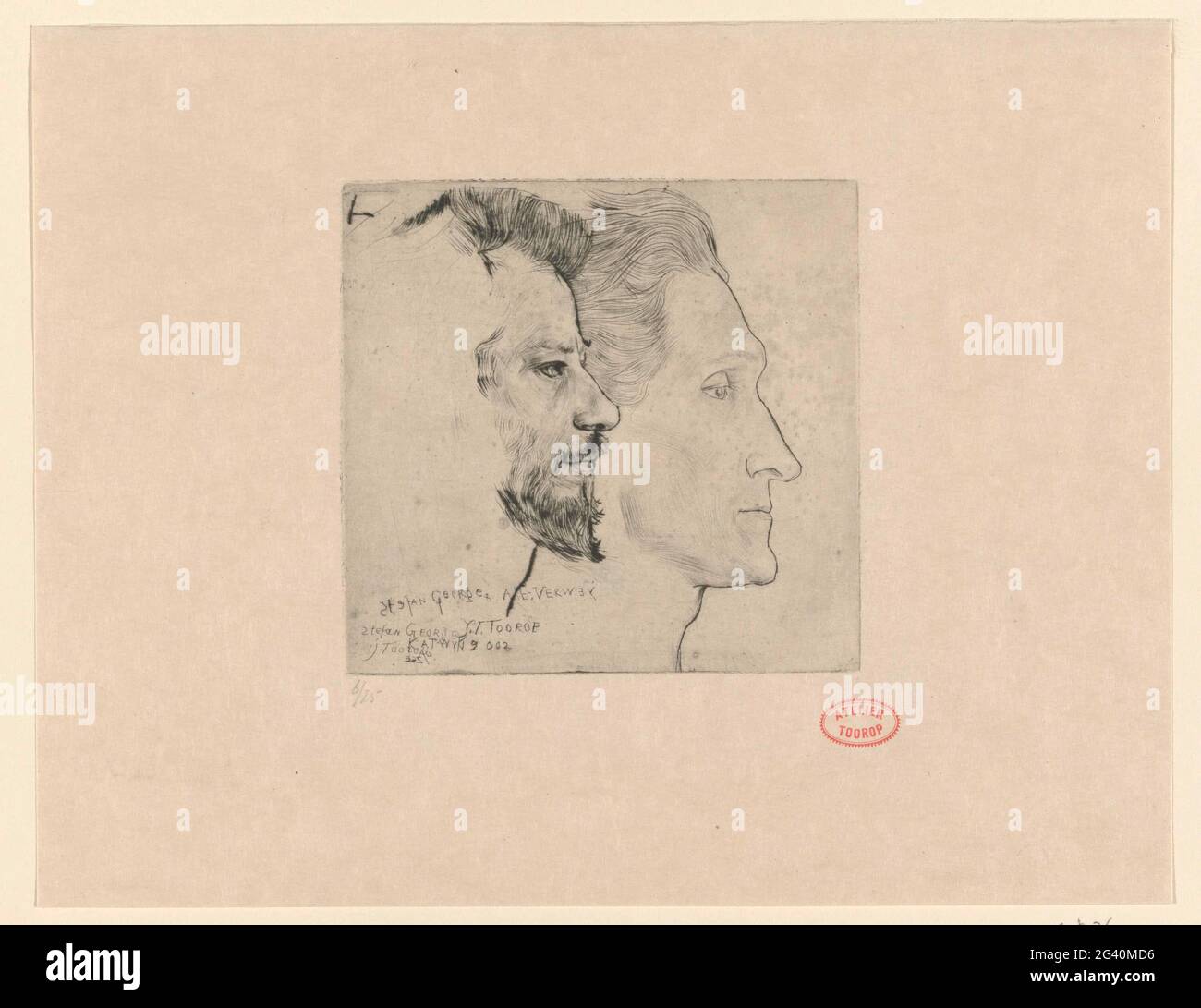 Portraits of Stefan George and Albert Verwey (Pressure Atelier Toorop ...