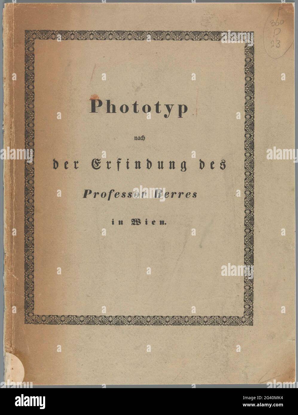 Phototype according to the invention of Professor Berres in Vienna ...