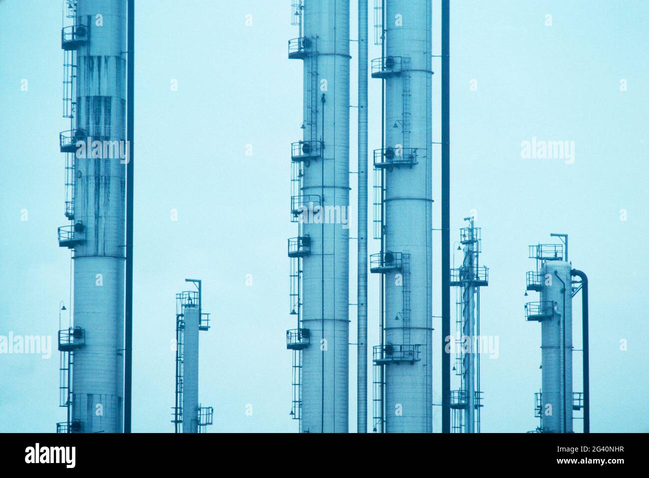Oil Refinery stacks Stock Photo - Alamy