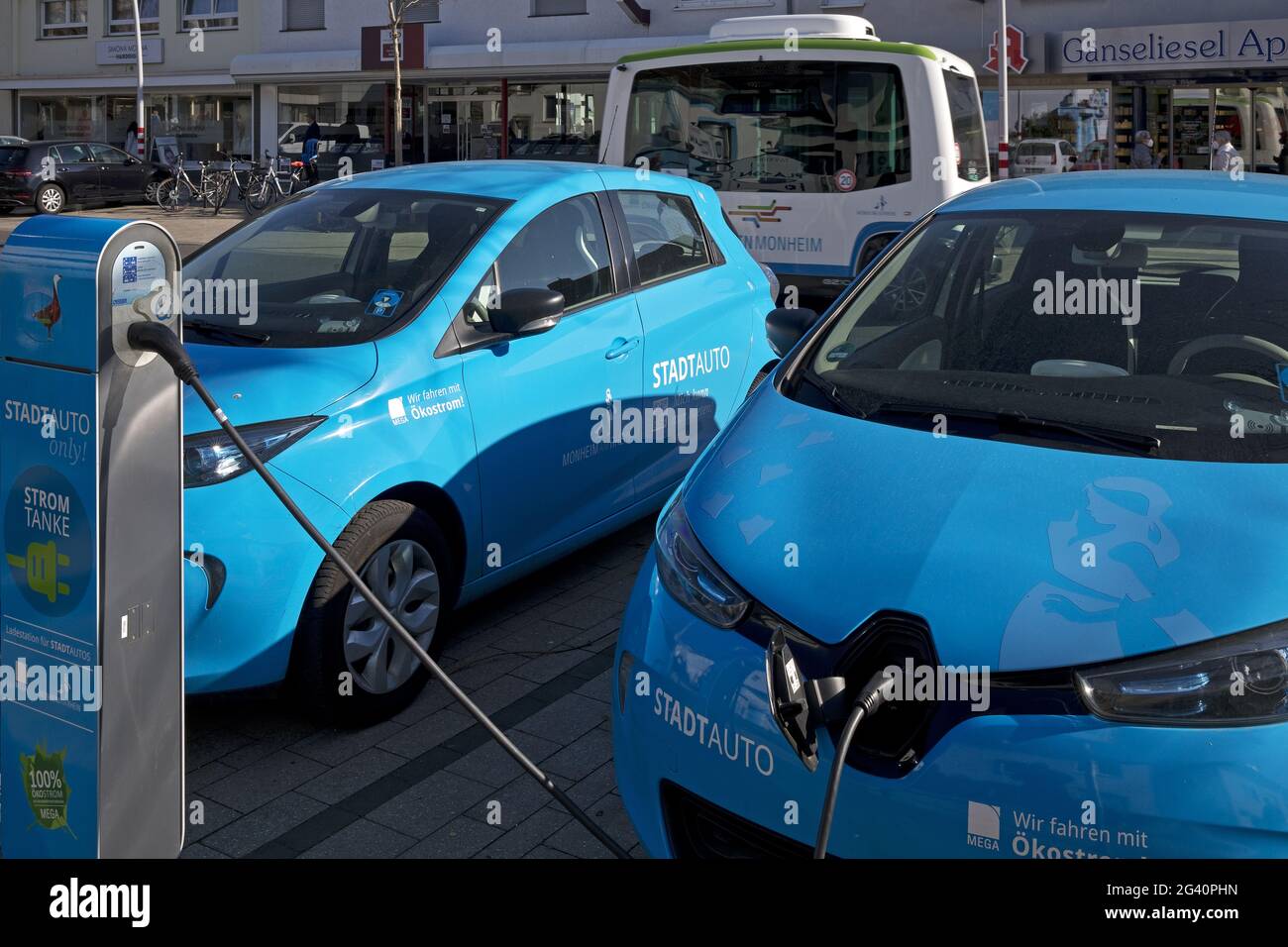 Two electric cars as city cars for rent with the autonomous electric ...