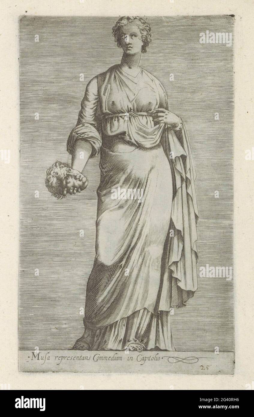 Sculpture of Thaleia, muse from the comedy; Musa Representans Commediam ...