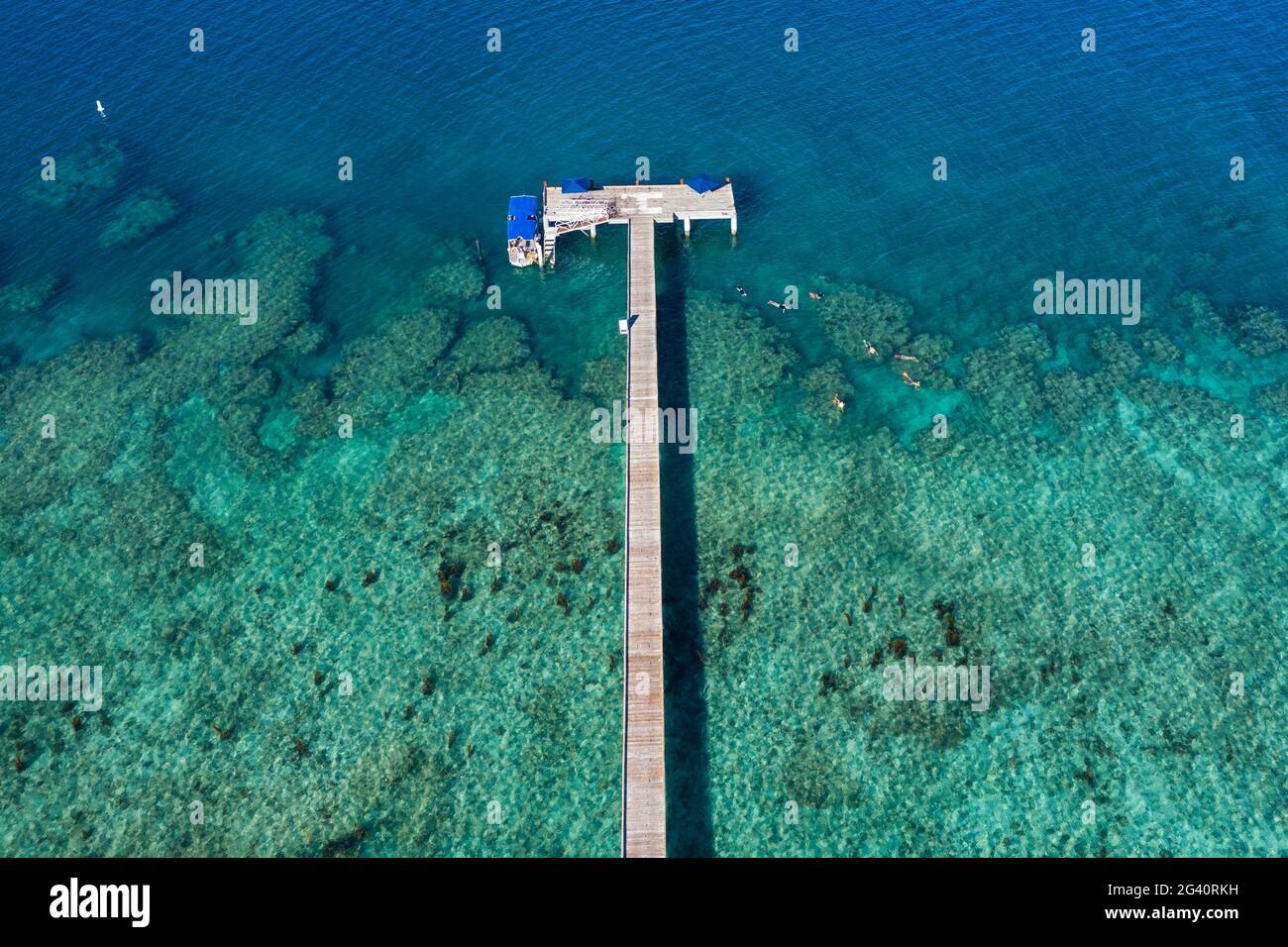 Aerial view from the pier at Malamala Island Beach Club, Mala Mala ...