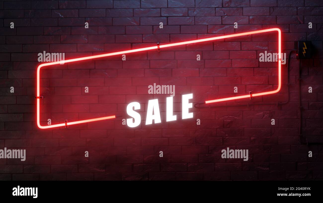 Stylish modern red neon light frame Stock Photo - Alamy