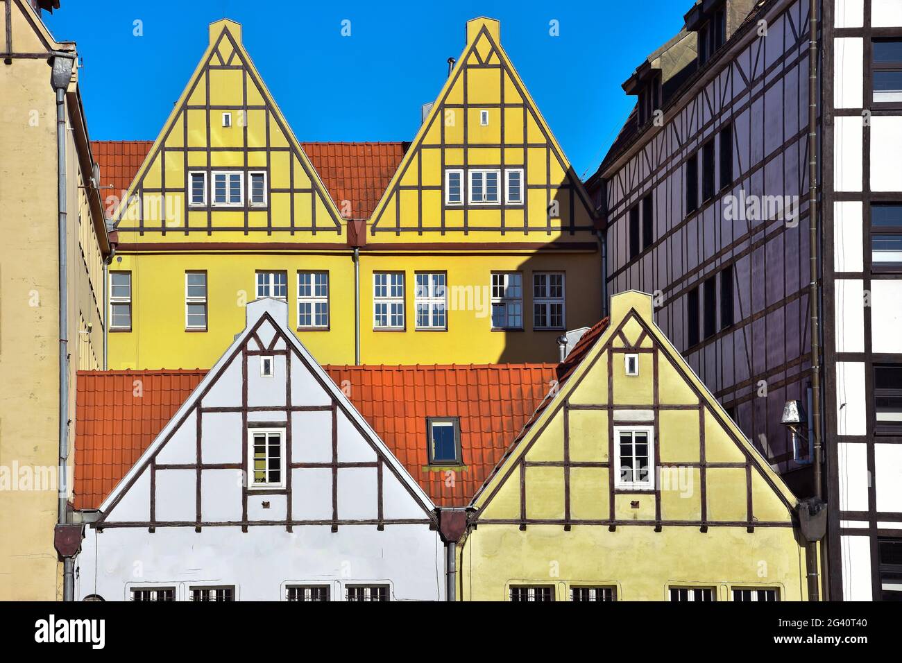 Traditional exterior building architecture in Gdansk, Poland Stock ...
