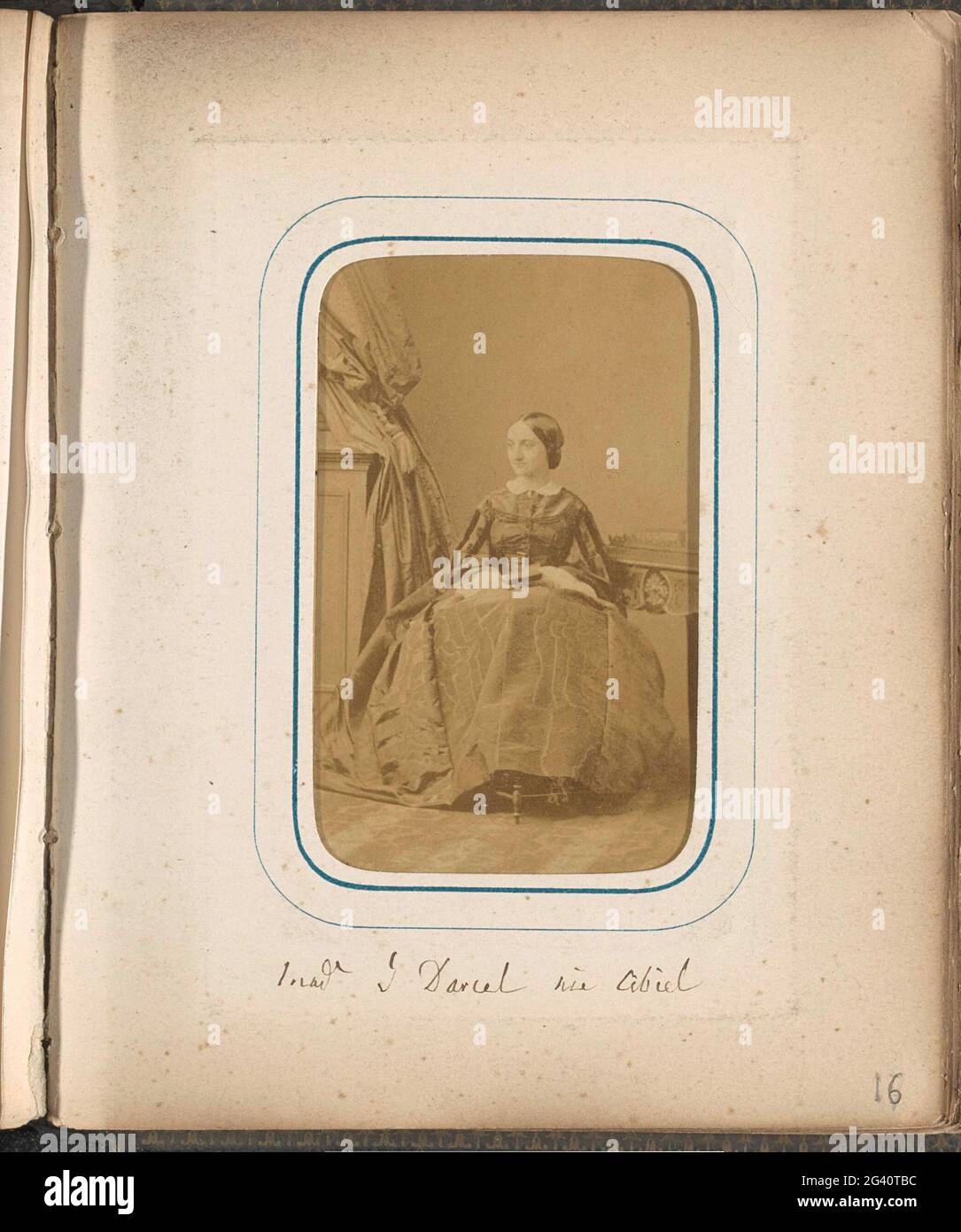 Portrait of Mrs. Jean Darcel. Part of photo album with 24 cartes-de ...