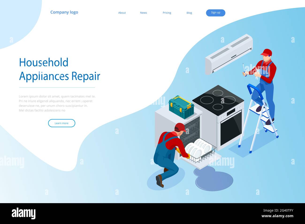 Maintenance of electrical appliances Stock Vector Images - Alamy