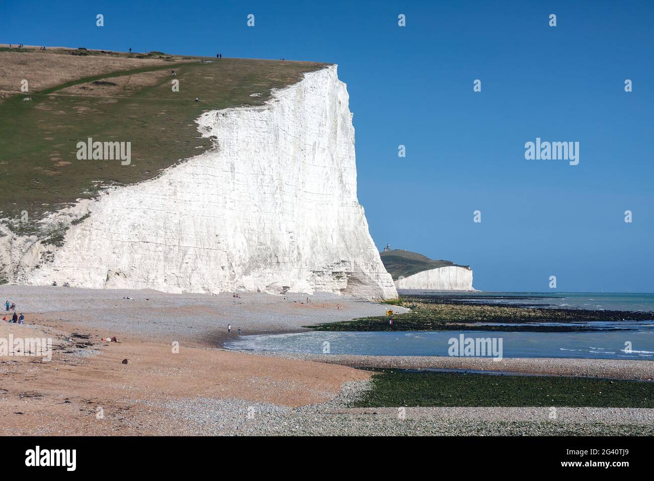 The white chalk cliffs of the Seven Sisters in Sussex Stock Photo - Alamy