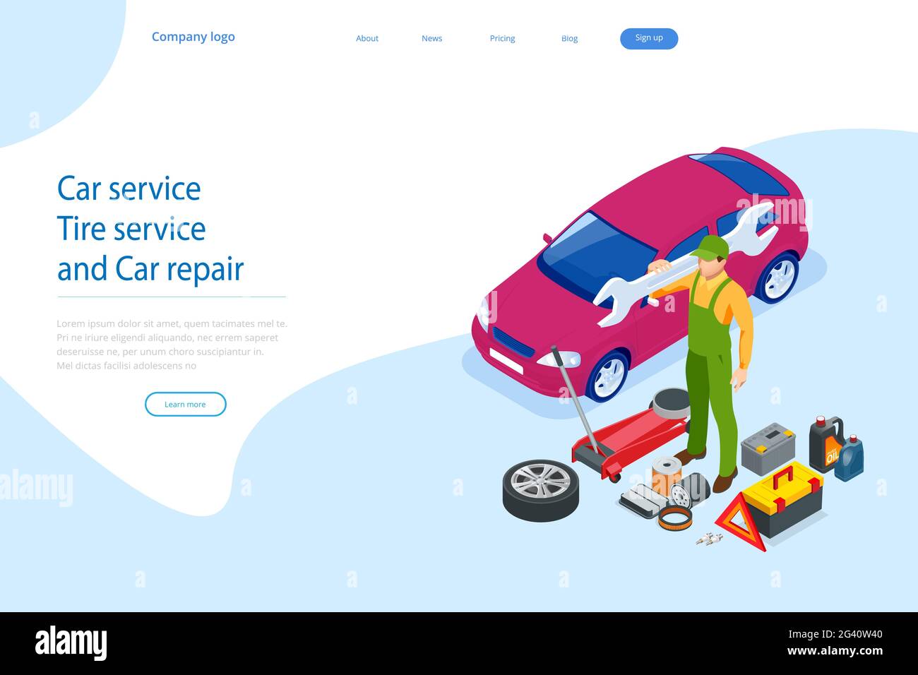 Car, roadside, flat tire Stock Vector Images - Alamy