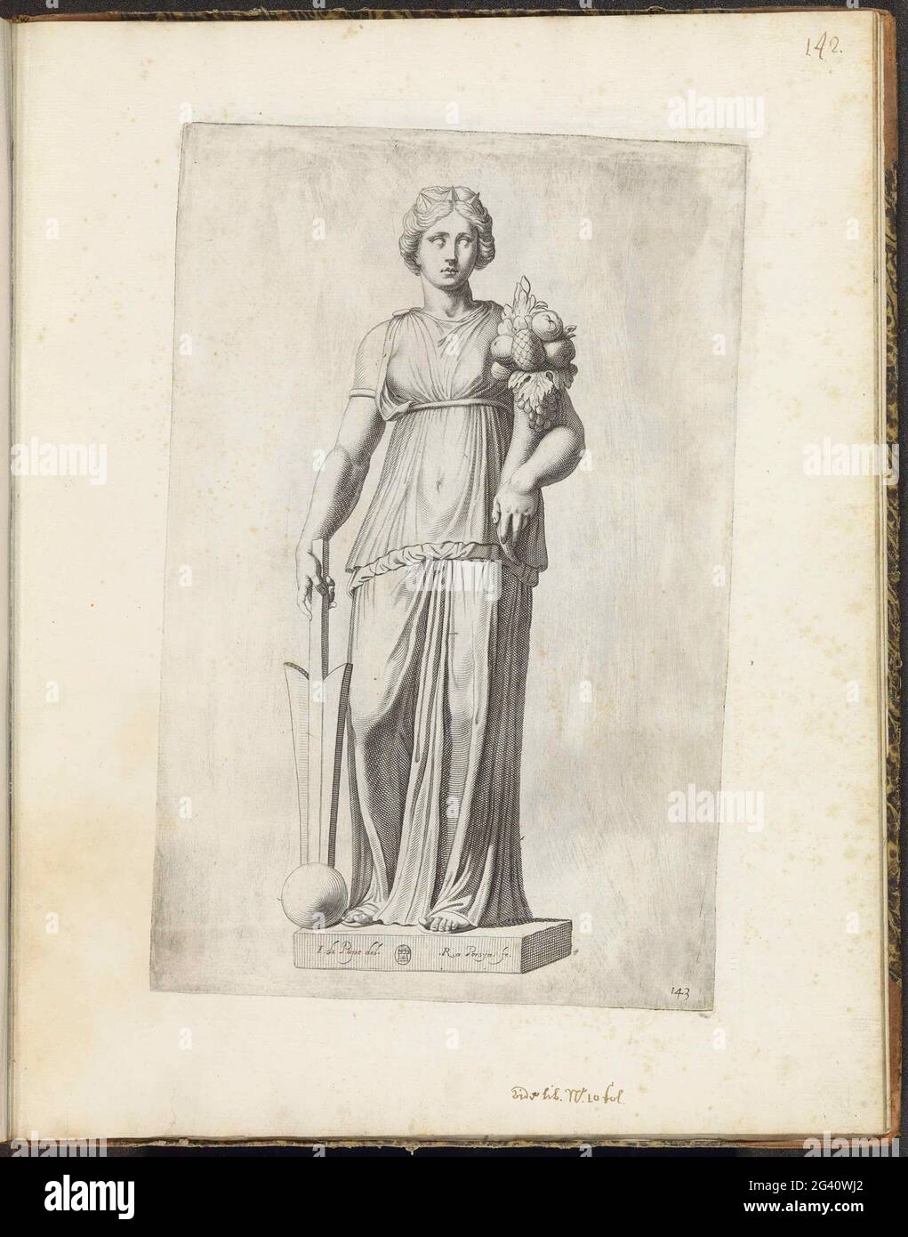 Statue of a woman with a cornucopia; Galleria Giustiniana del Marchese ...