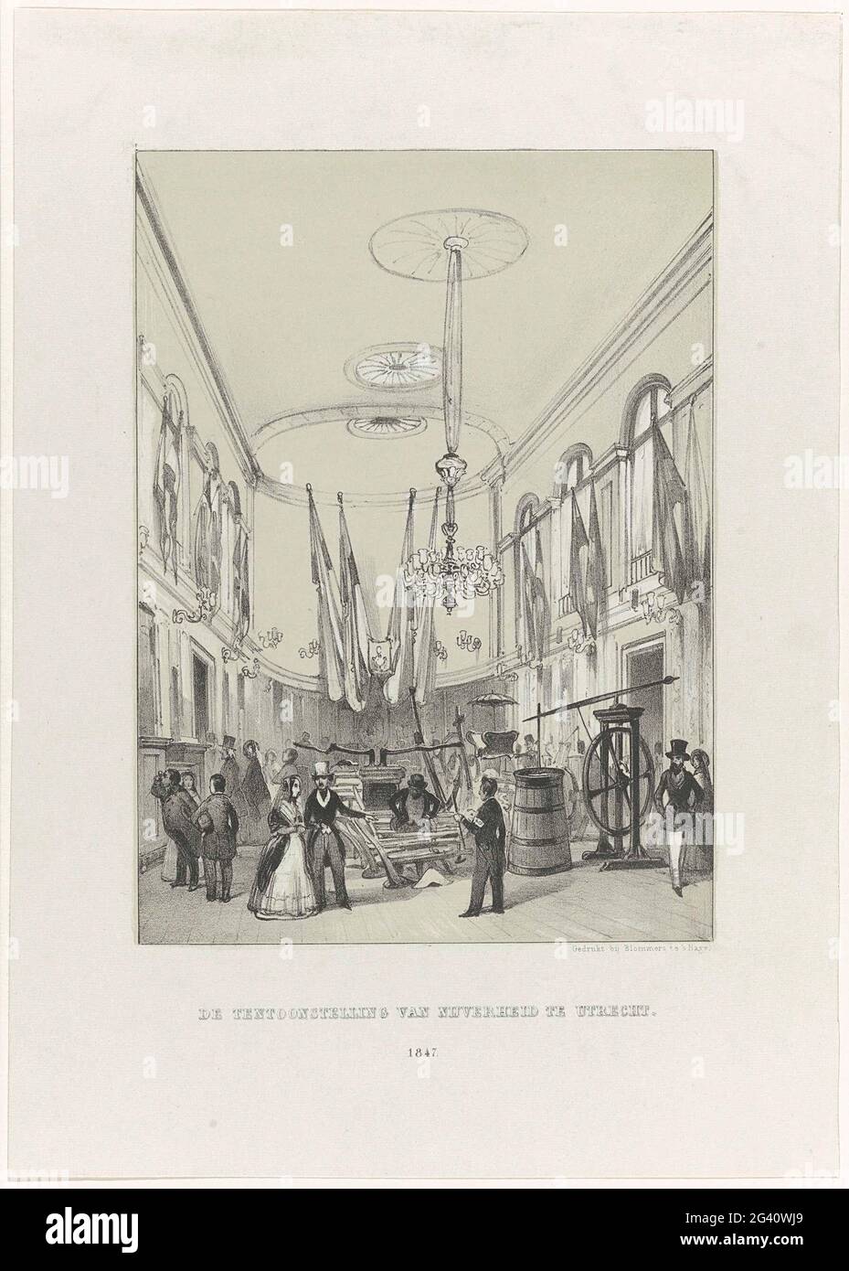 The exhibition of Nijverheid in Utrecht. 1847. Face in the exhibition ...