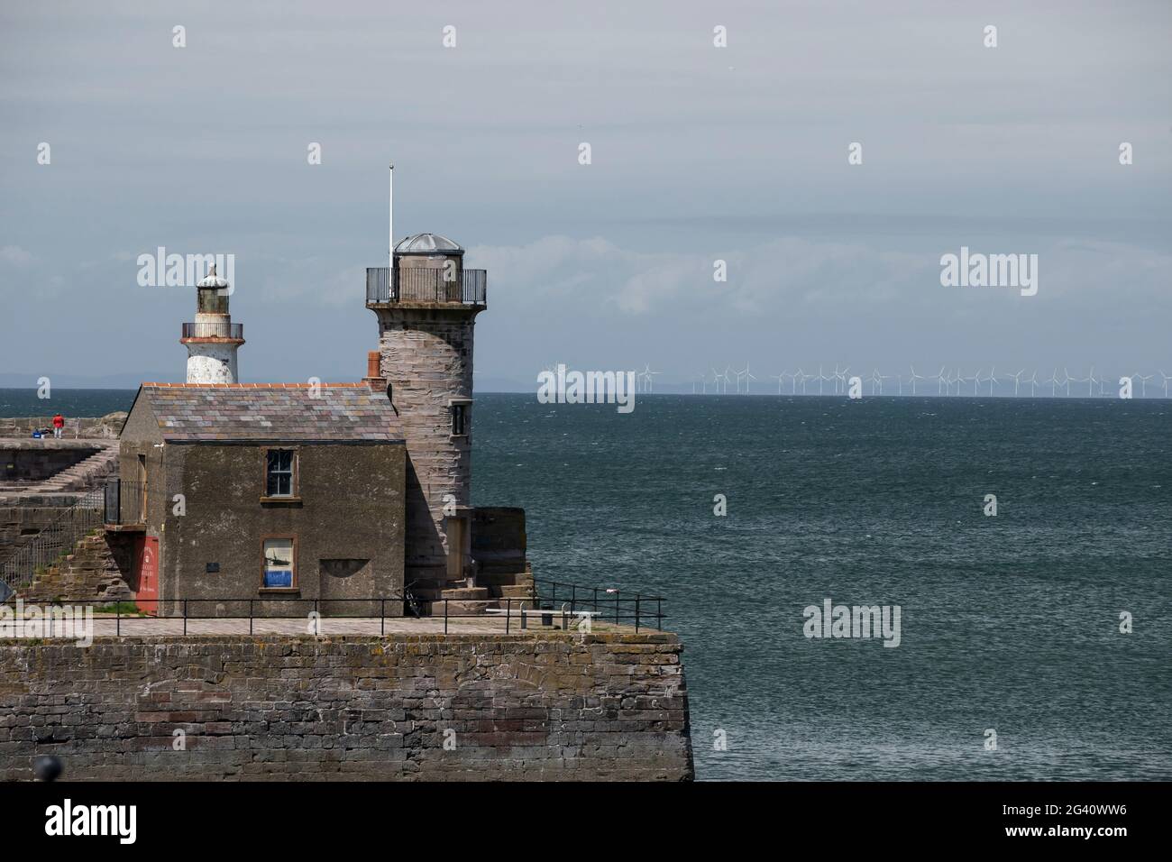 Whitehaven, Cumbria, UK. 15 June 2021. Whitehaven's west pier ...