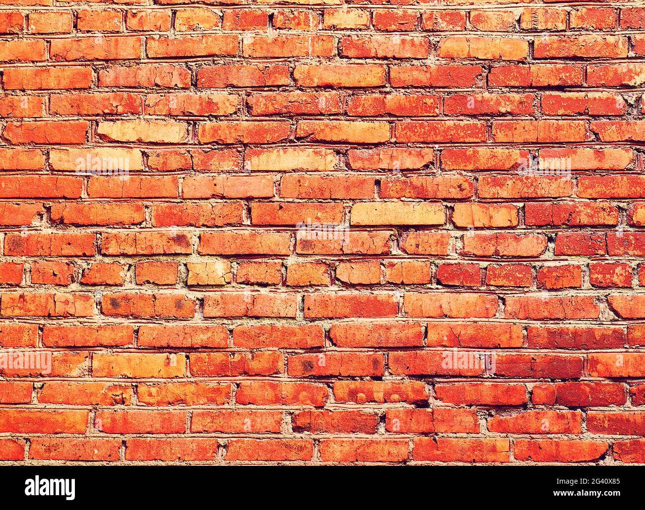 fragment of old brick wall, toned in vintage faded colors Stock Photo ...