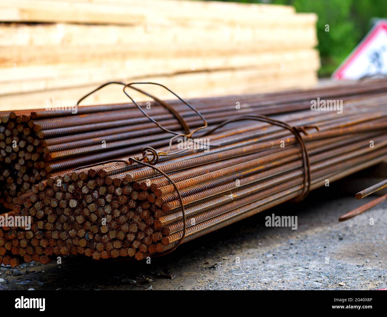 reinforcing steel bars on a construction site Stock Photo - Alamy