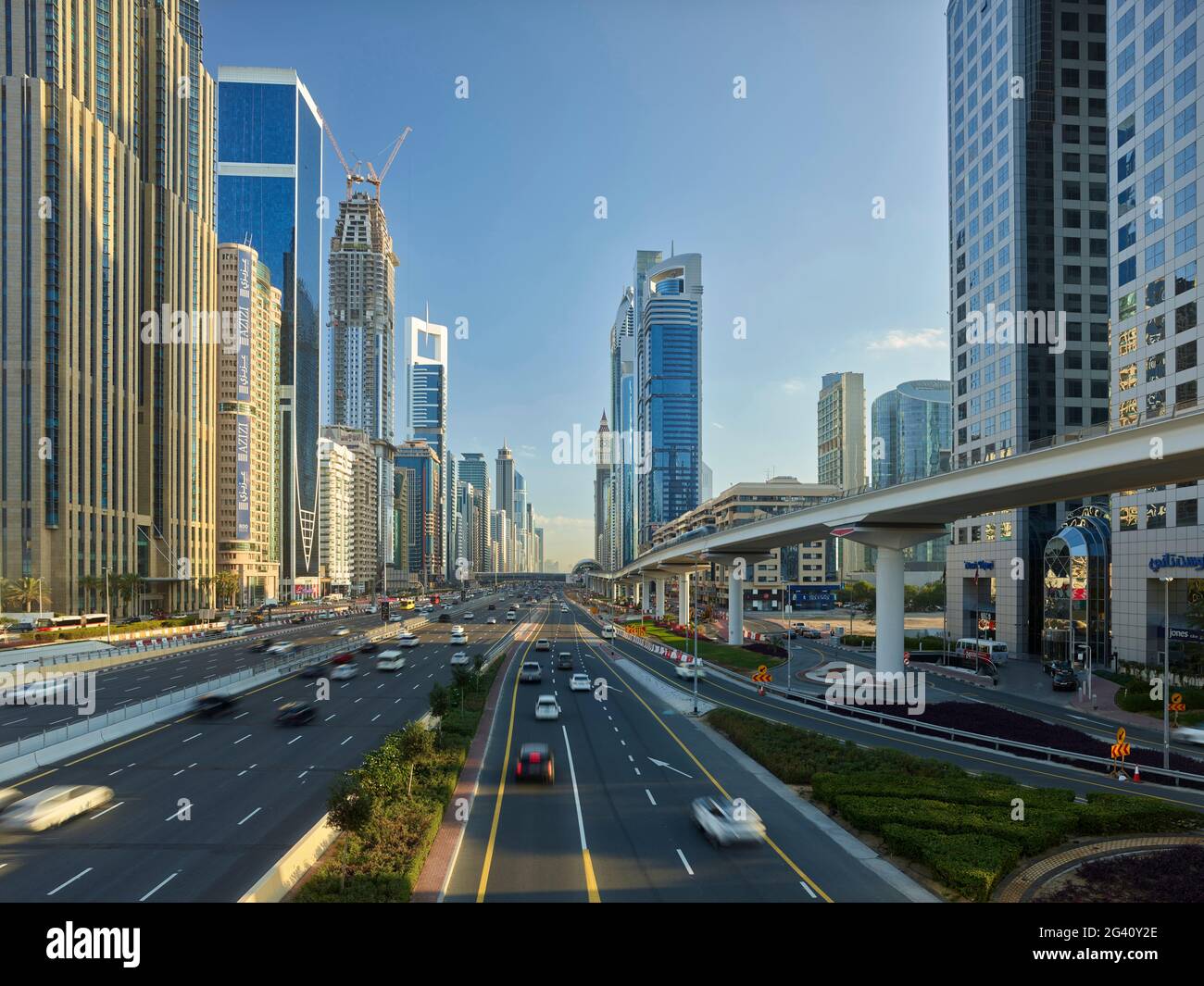Skyscrapers on Sheikh Zayed Road, Dubai, United Arab Emirates Stock ...