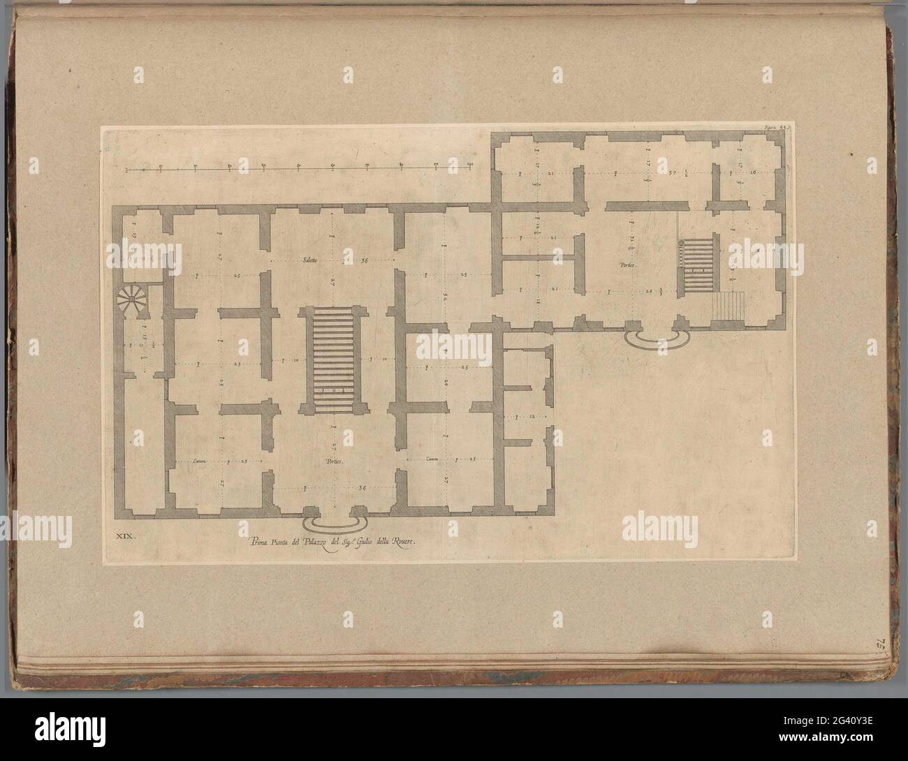 Floor plan of the ground floor of the Palazzo Clemente della Rovere in ...