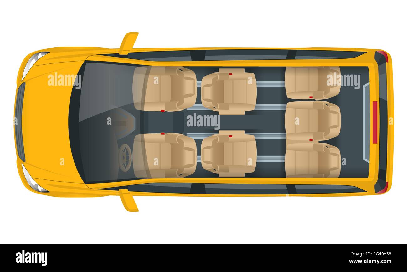 Minivan with Premium Touches, Passenger Van or Minivan Car vector ...