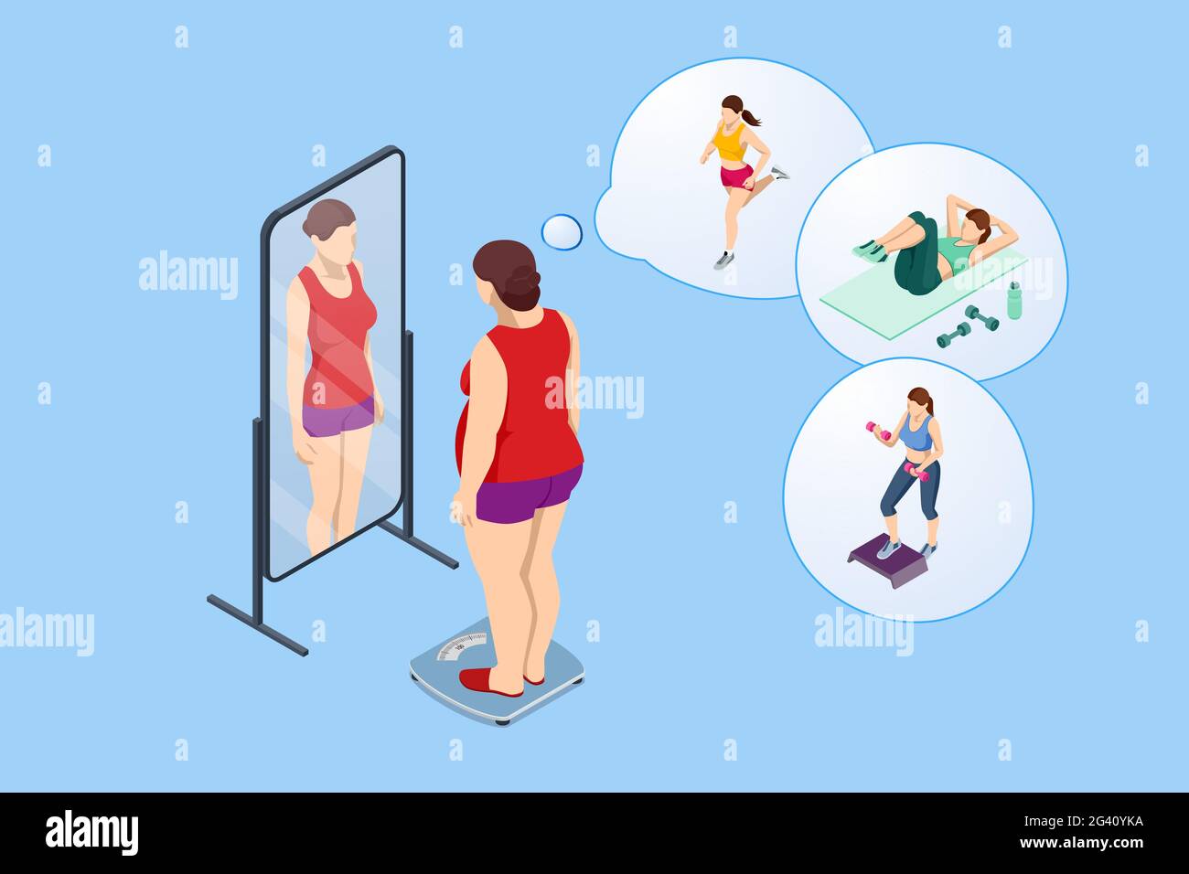 Woman planning to exercise Stock Vector Images - Alamy