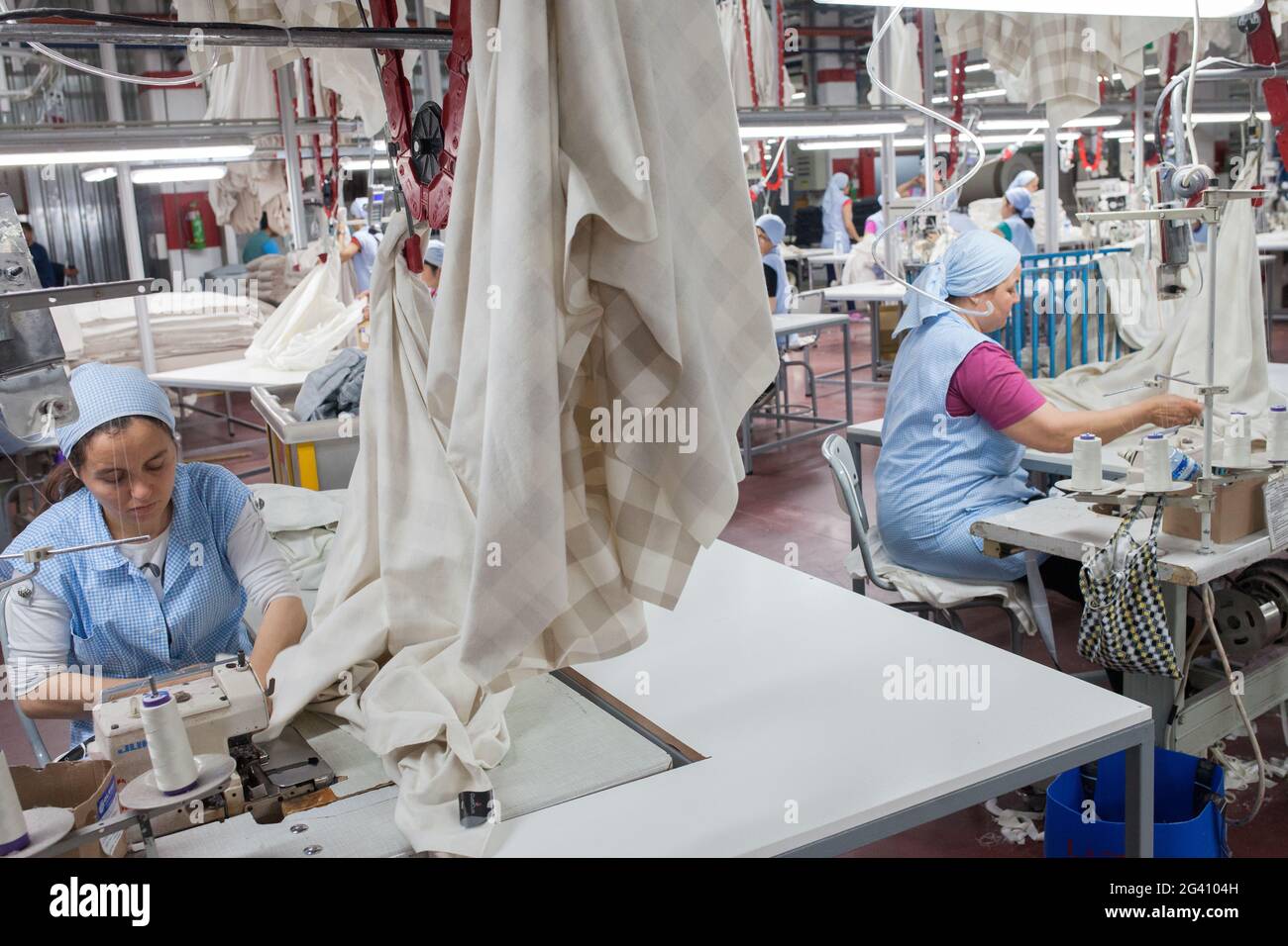 Denizli / Turkey - 06/07/2014: Unknown female workers working in a ...