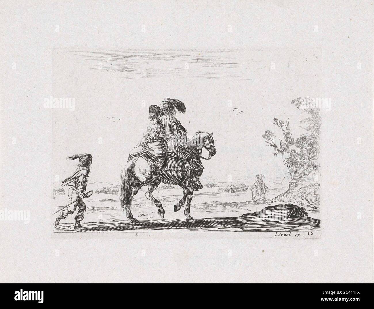 Rider with a woman behind; Various performances and figures; Agreeable ...