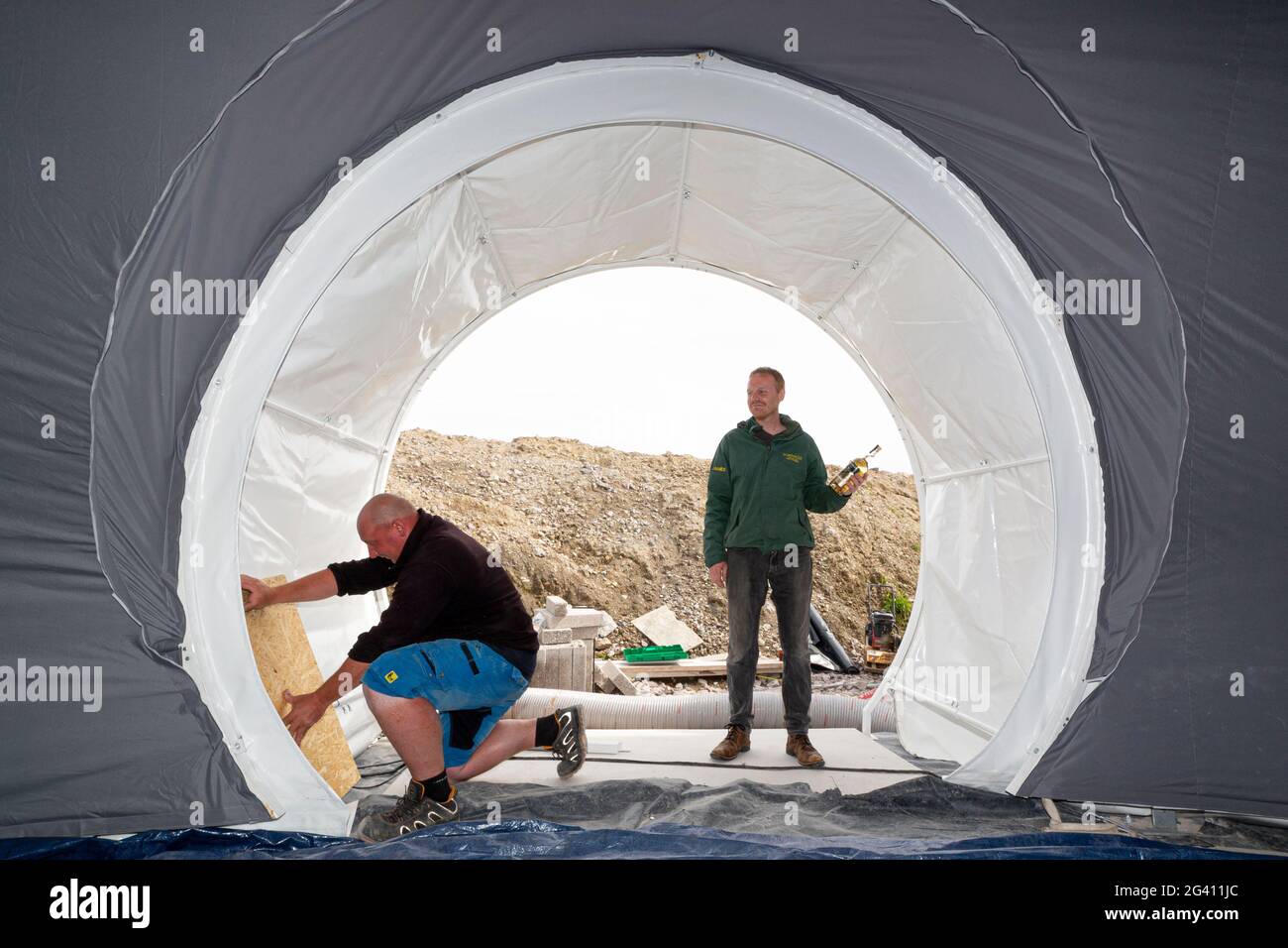 Portmagee Whiskey distillery installing a visitor experience dome Stock ...