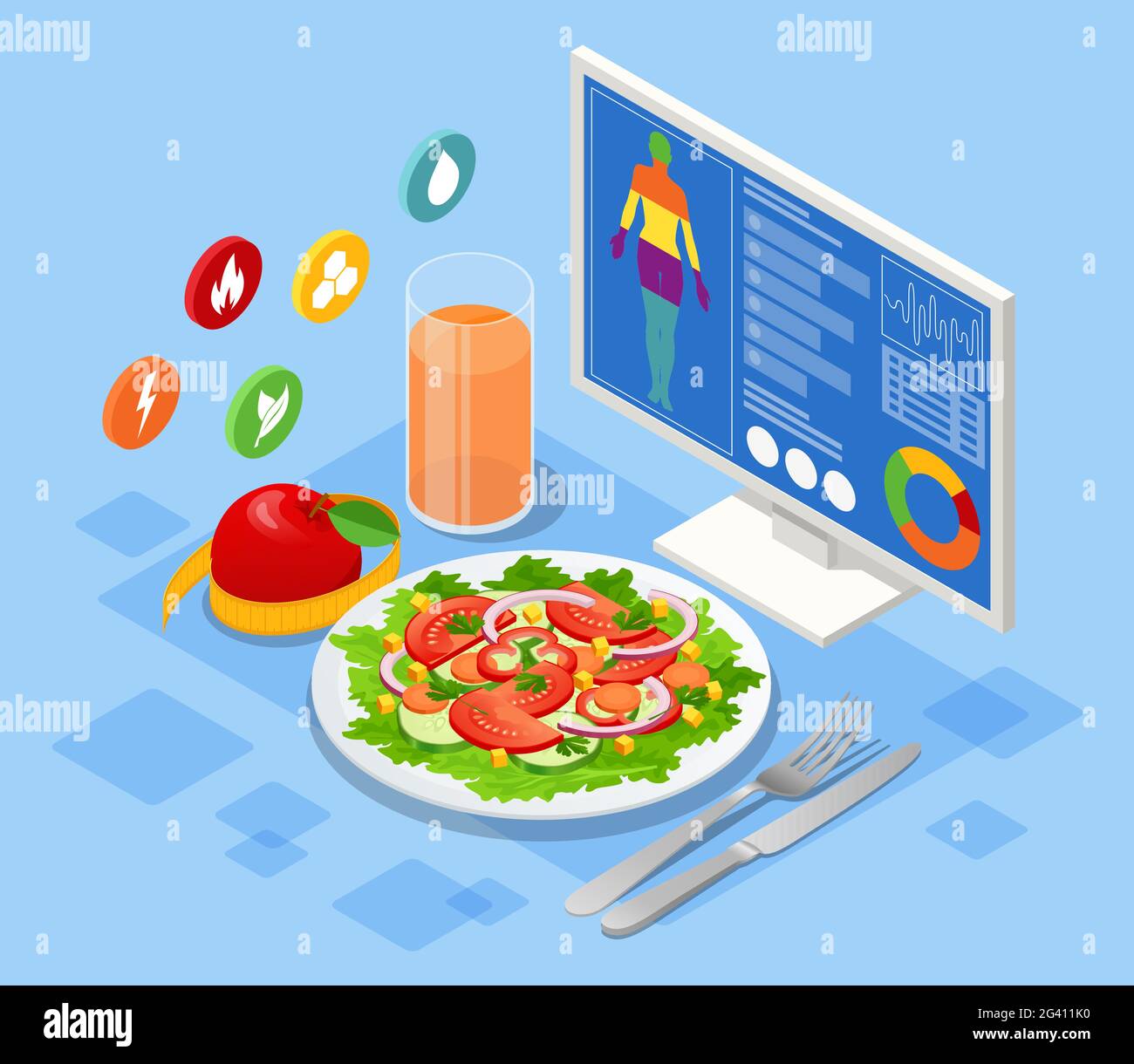 Isometric Diet programs, Diet Plan Concept. Nutrition diet, weight ...