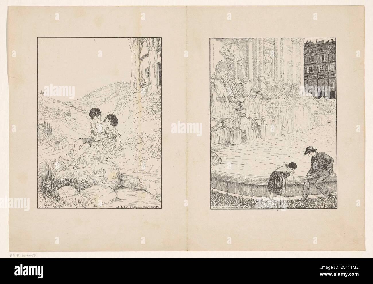 Two mouths. The drawing is lost in the back of an album Stock Photo - Alamy