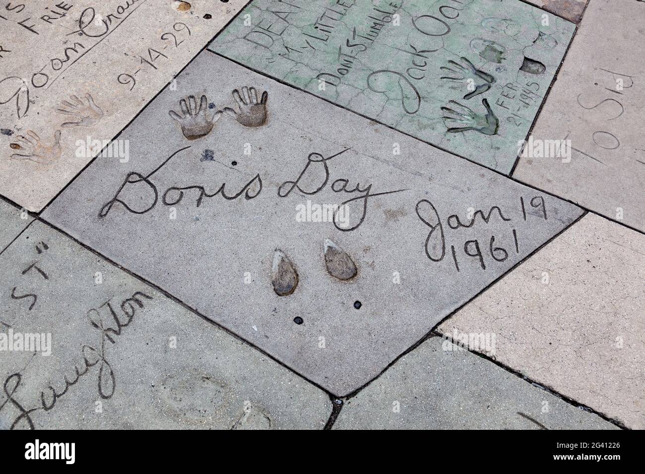Doris Day signature and handprints Hollywood Stock Photo - Alamy