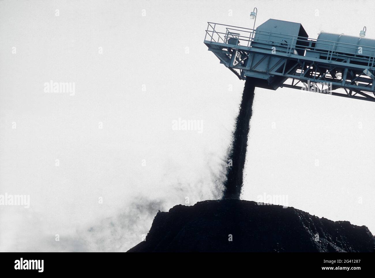 Coal falling from conveyor belt. #480-9 Stock Photo - Alamy