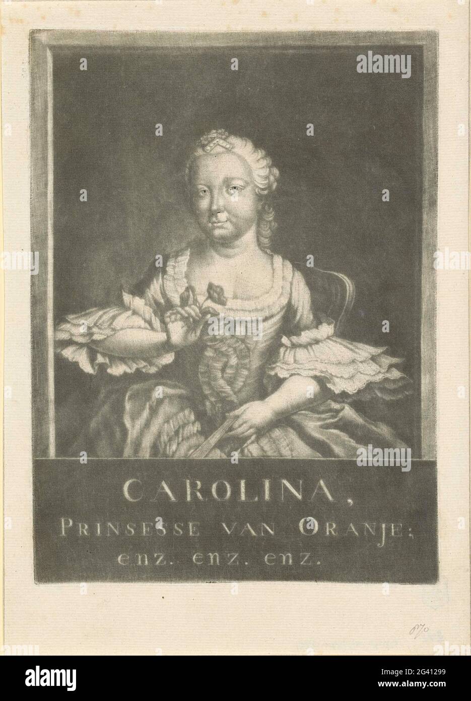 Portrait of Carolina, Princess of Orange-Nassau. Portrait of Carolina ...