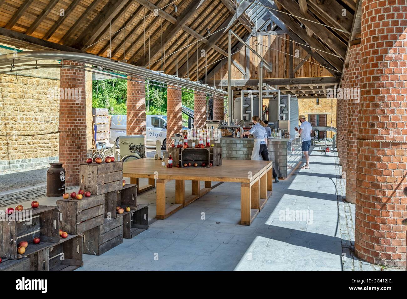 The Cyder bar outdoor dining facility at The Newt, near Bruton ...