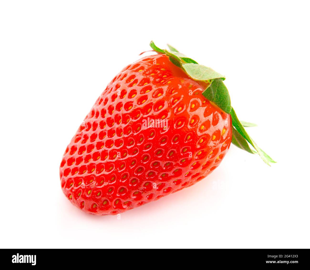 Ripe red strawberry on an isolated white background Stock Photo - Alamy