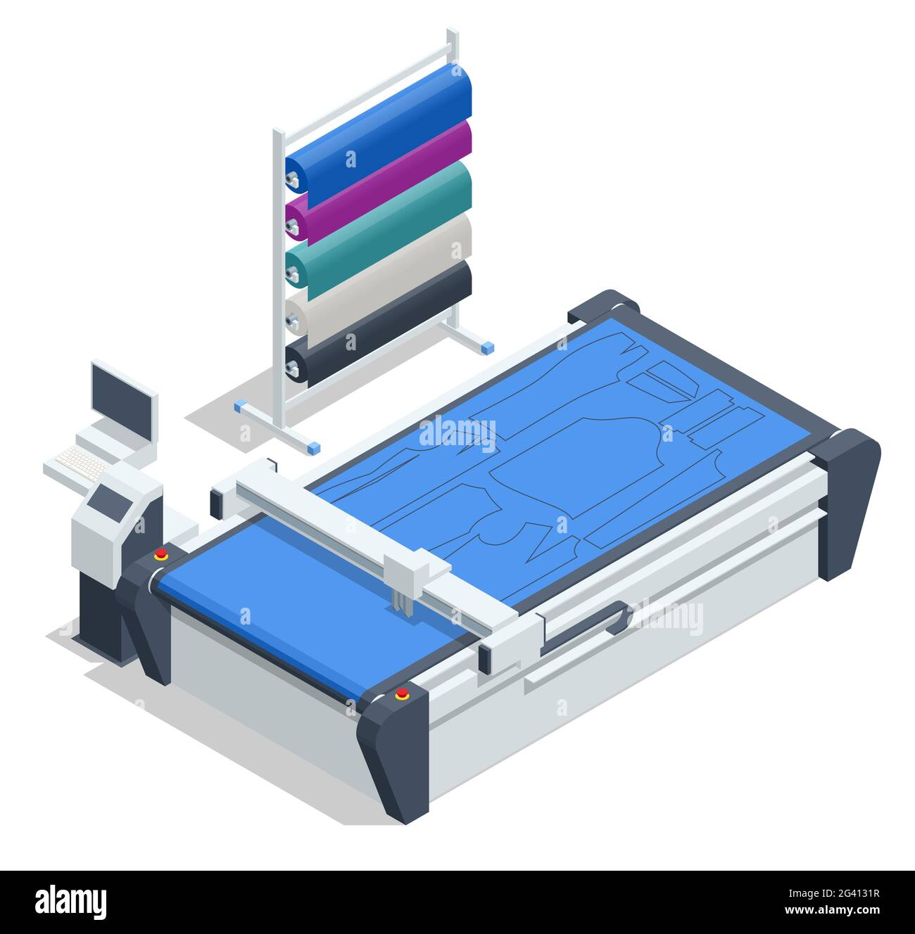 Isometric Cutting Machine. Textile industry. Automatic Electric Cutting ...