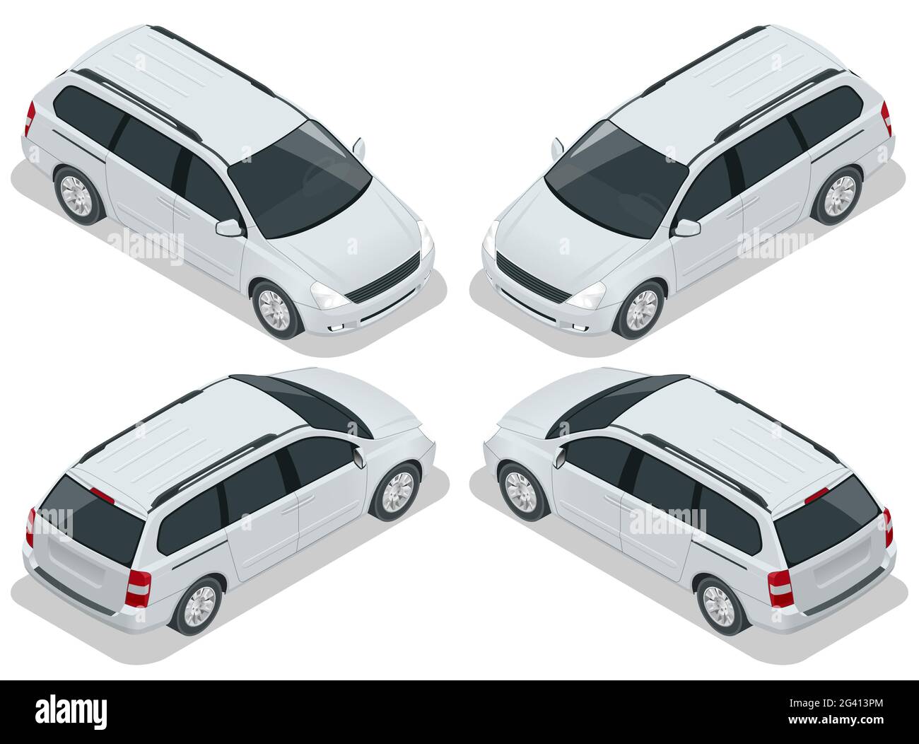 Minivan Car vector template on white background. Compact crossover, SUV ...