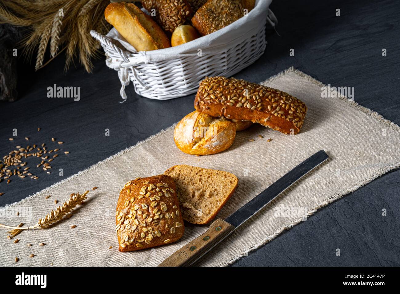 Delicious and crispy breakfast rolls Stock Photo - Alamy